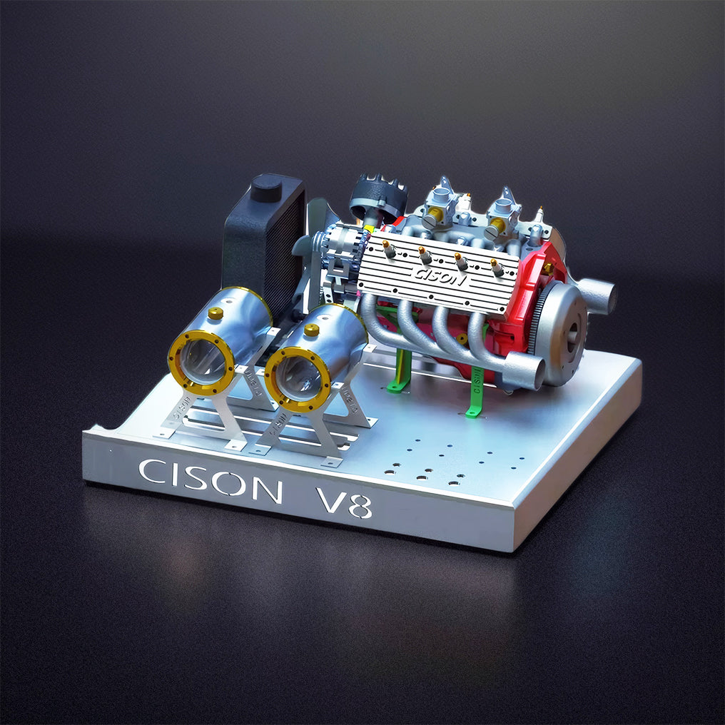 DIY 1/6 Gasoline Flathead 4-Stroke V8 Water-Cooled Engine 44CC Model K ...