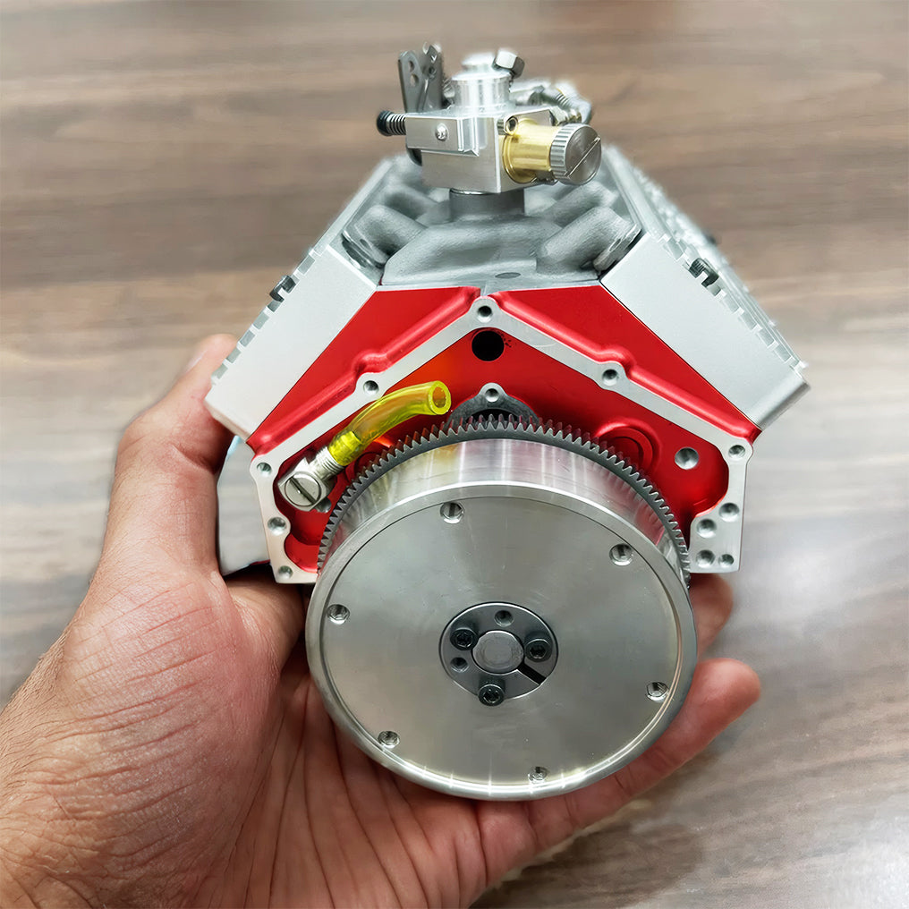 DIY 1/6 Gasoline Flathead 4-Stroke V8 Water-Cooled Engine 44CC Model K ...