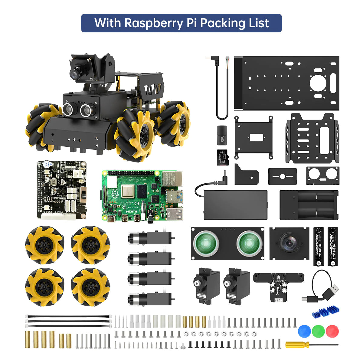 Educational Miniature TurboPi Raspberry Pi Omnidirectional Mecanum Whe ...